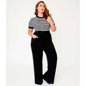 SMAK PARLOUR Wide Leg Pants - Black Solid