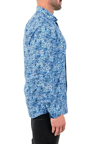 MACEOO Einstein Stretchie Cubes Button-up Shirt