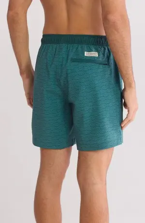 FAIR HARBOR The Bayberry Water Repellent Swim Trunks - Green Waves