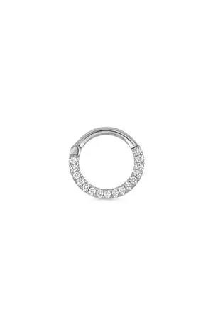 MARIA TASH Diamond Horizontal Eternity Single Hoop Earring - White Gold