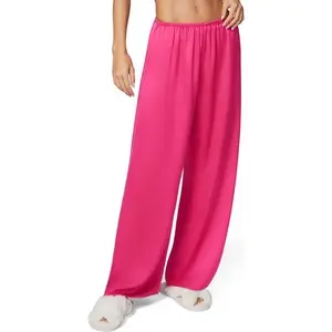 FLORENCE BY MILLS Bow Satin Pajama Pants Fucshia Purple