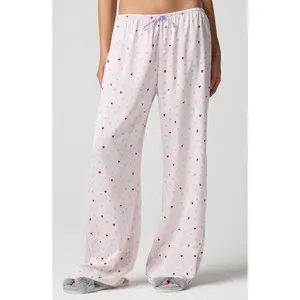 FLORENCE BY MILLS Bow Satin Pajama Pants Multi Heart