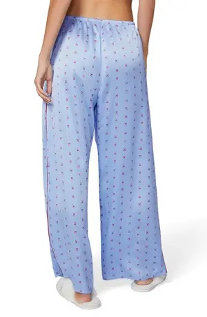 FLORENCE BY MILLS Bow Satin Pajama Pants - Windsurfer Ribbons
