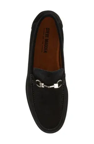Steve Madden Alfio Bit Loafer - Black Suede