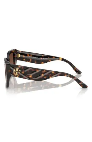 Tory Burch 53mm Irregular Polarized Sunglasses
