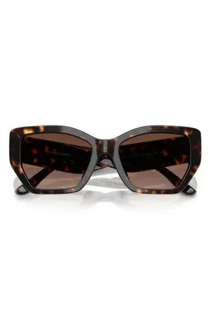 Tory Burch 53mm Irregular Polarized Sunglasses