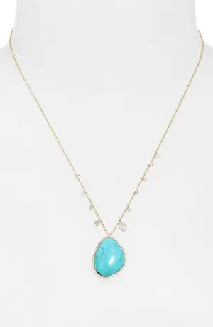 Meira T Turquoise And Diamond Pendant Necklace