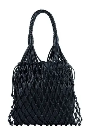 ADRIANA CASTRO Adriana Castro La Red Mesh Leather Bag Black