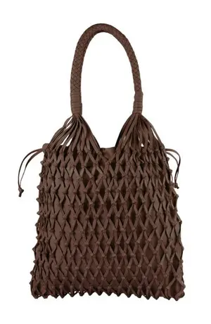 ADRIANA CASTRO Adriana Castro La Red Mesh Leather Bag Brown