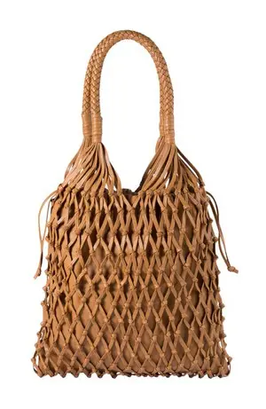 ADRIANA CASTRO La Red Mesh Leather Bag - Tan