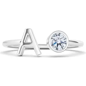 HAUTECARAT Lab Grown Diamond Letter Ring - 18k White Gold - A