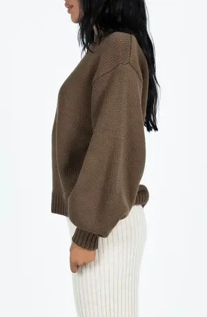 Princess Polly Harmony Balloon Sleeve Sweater - Brown