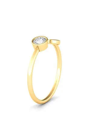 HAUTECARAT Lab Grown Diamond Letter Ring - 18k Yellow Gold - J