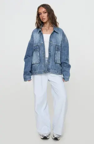 Princess Polly Kier Oversize Denim Jacket