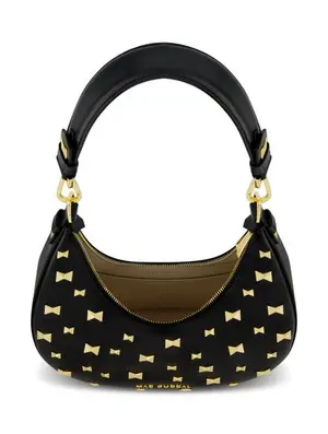 Mac Duggal Leather Hobo Bag With Gold Hardware
