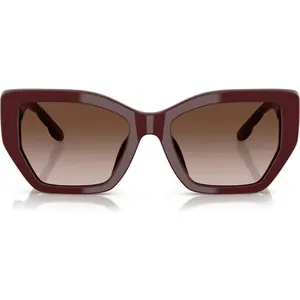 Tory Burch 53mm Irregular Sunglasses - Brown Grad