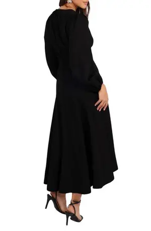 PETAL & PUP Ginnee Long Sleeve Cutout Midi Dress