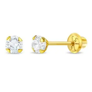 IN SEASON JEWELRY 14k Yellow Cubic Zirconia Stud Earrings - Gold