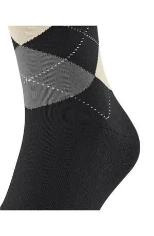 Falke Sensitive Argyle Crew Socks - Black