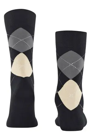 Falke Sensitive Argyle Crew Socks - Black