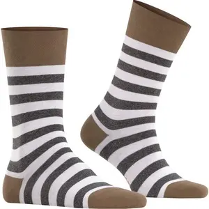 Falke Sensitive Mapped Line Crew Socks - Pebble