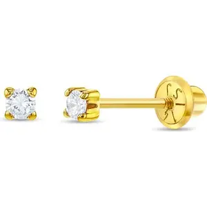 IN SEASON JEWELRY 14k Yellow Cubic Zirconia Stud Earrings - Gold