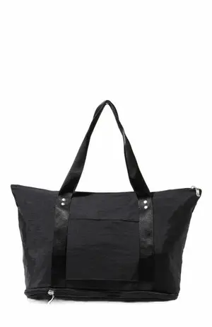 BAGGALLINI Carryall Expandable Packable Weekender Tote Bag - Black