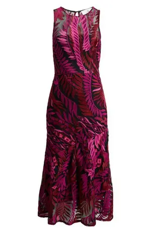 vine flower embroidered midi dress sam edelman Vine Floral Embroidered Long Sleeve Mini Dress