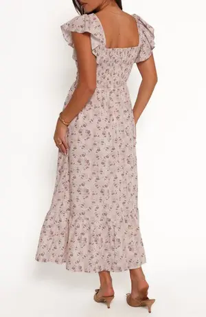 PETAL & PUP Myles Flutter-sleeve Maxi Dress