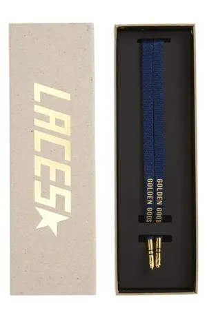 GOLDEN GOOSE Logo Shoelaces - Blu Scuro