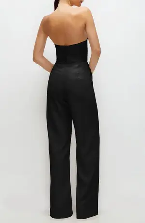 After Six Corset Strapless Wide Leg Jumpsuit - Black