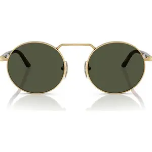 Persol 53mm Polarized Round Sunglasses - Green