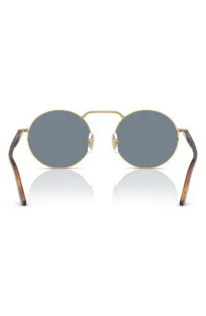 Persol 53mm Polarized Round Sunglasses - Light Blue