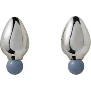 ANNIKA INEZ Annika Inez Bulbous Stone Drop Earrings Silver