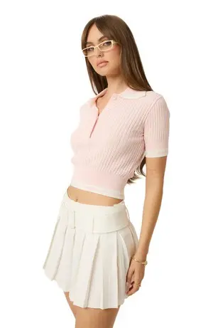 GOLDIE BYRD Knit Polo - Pink