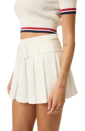 GOLDIE BYRD Belted Pleated Skirt