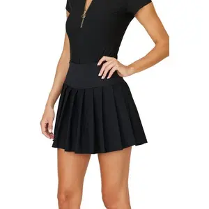 GOLDIE BYRD High Waisted Pleated Skirt - Black