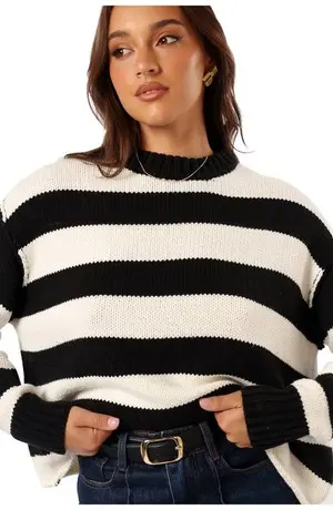 PETAL & PUP Gretchen Stripe Crewneck Sweater