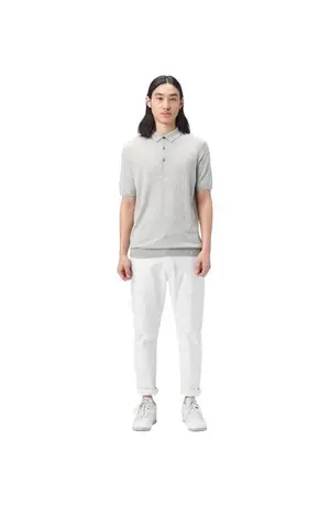 Gobi Cashmere Cashmere Silk Polo Shirt Light Grey