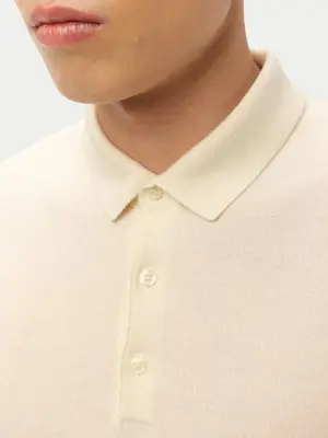 Gobi Cashmere Cashmere Silk Polo Shirt - Marshmallow