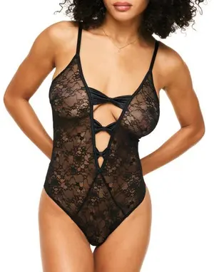 ADORE ME Nelle Lace Bodysuit - Black