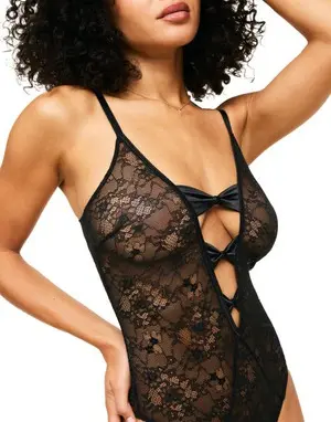 ADORE ME Nelle Lace Bodysuit - Black