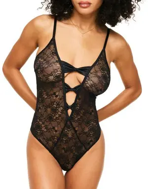 ADORE ME Nelle Lace Bodysuit - Black