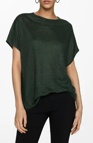 Mango Textured T-shirts For Women