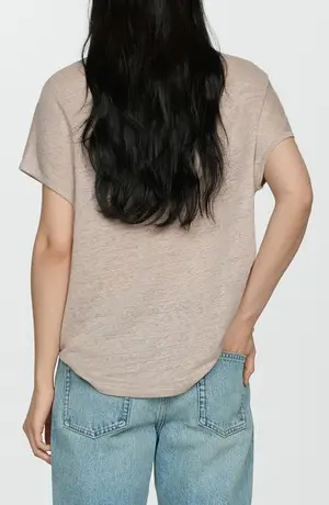 Mango Dolman Short-sleeve Linen Jersey Top