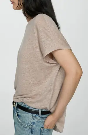 Mango Dolman Short-sleeve Linen Jersey Top