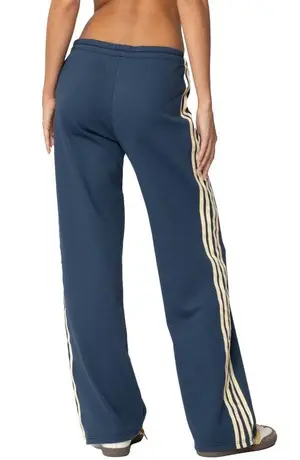 EDIKTED Averie Contrast Stripe Sweatpants - Blue