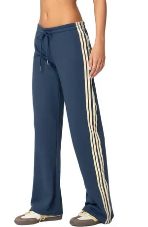 EDIKTED Averie Contrast Stripe Sweatpants - Blue