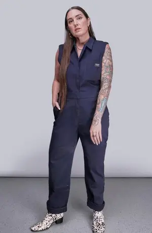 WILDFANG The Essential Sleeveless High Waisted Coverall - Navy