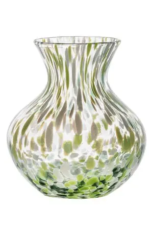 JULISKA Puro 6-inch Tortoiseshell Pattern Glass Vase - Green